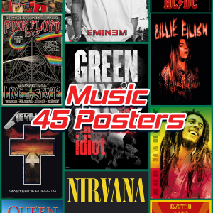 24 x 36 Poster Box - Music Theme (45 Posters BAGGED & BOARDED ...