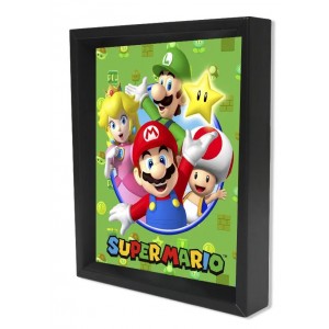 Super Mario - Cast (8"x10" Lenticular Shadow Box) - 8" x 10" 3D ...