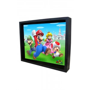 Super Mario - Group Run (8"x10" Lenticular Shadow Box) - 8" x 10" 3D ...