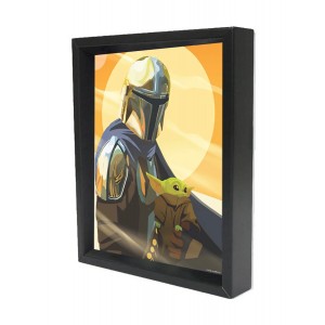 Star Wars - The Mandalorian - Mando & Child (8"x10" Lenticular Shadow ...